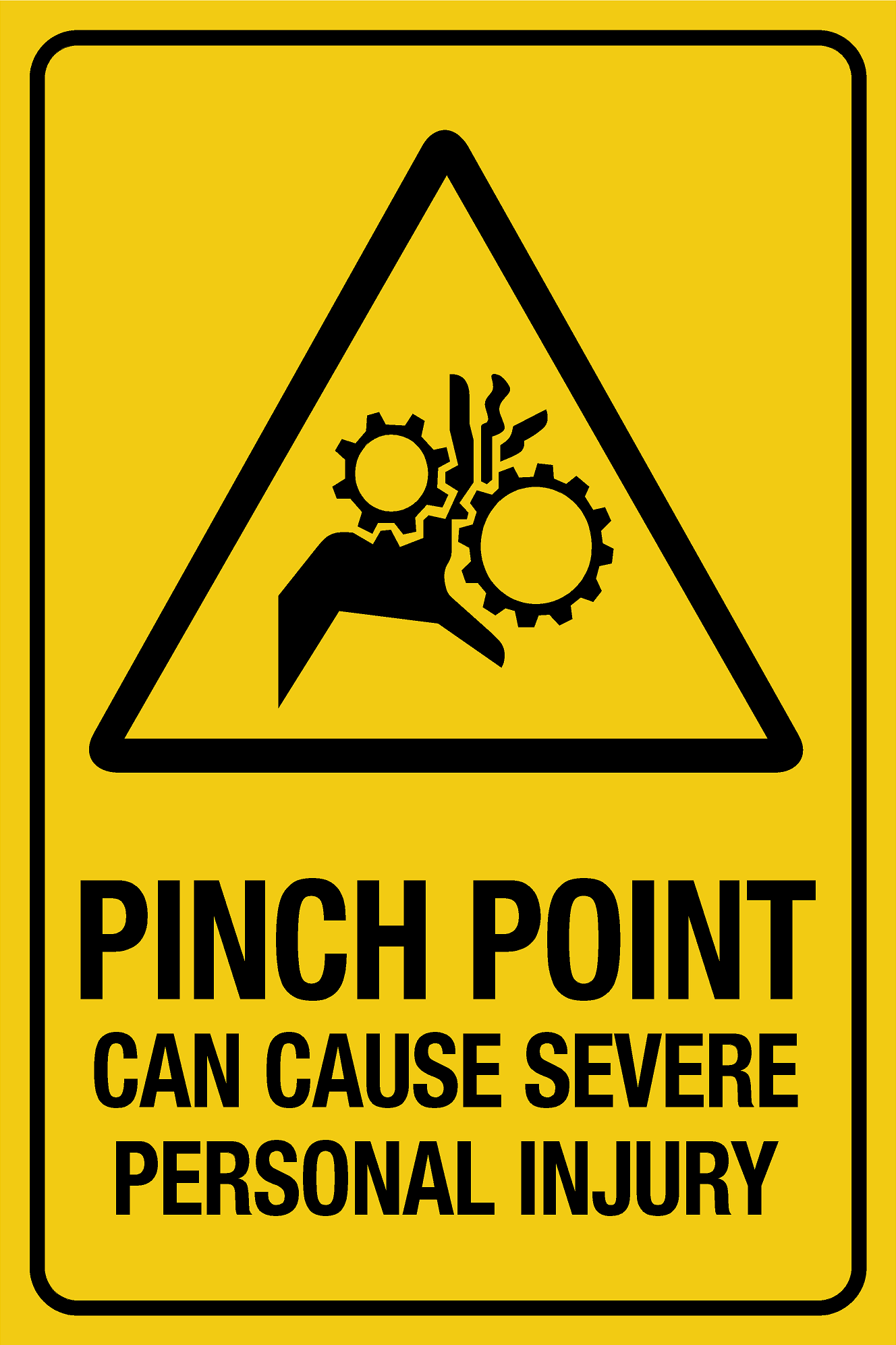 Caution Pinch Point Can Cause Personal Injury Signs | SSA