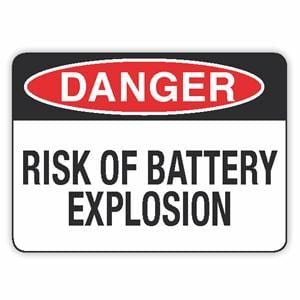 Buy RISK OF BATTERY EXPLOSION Online | Custom Safety Signs | Safety ...