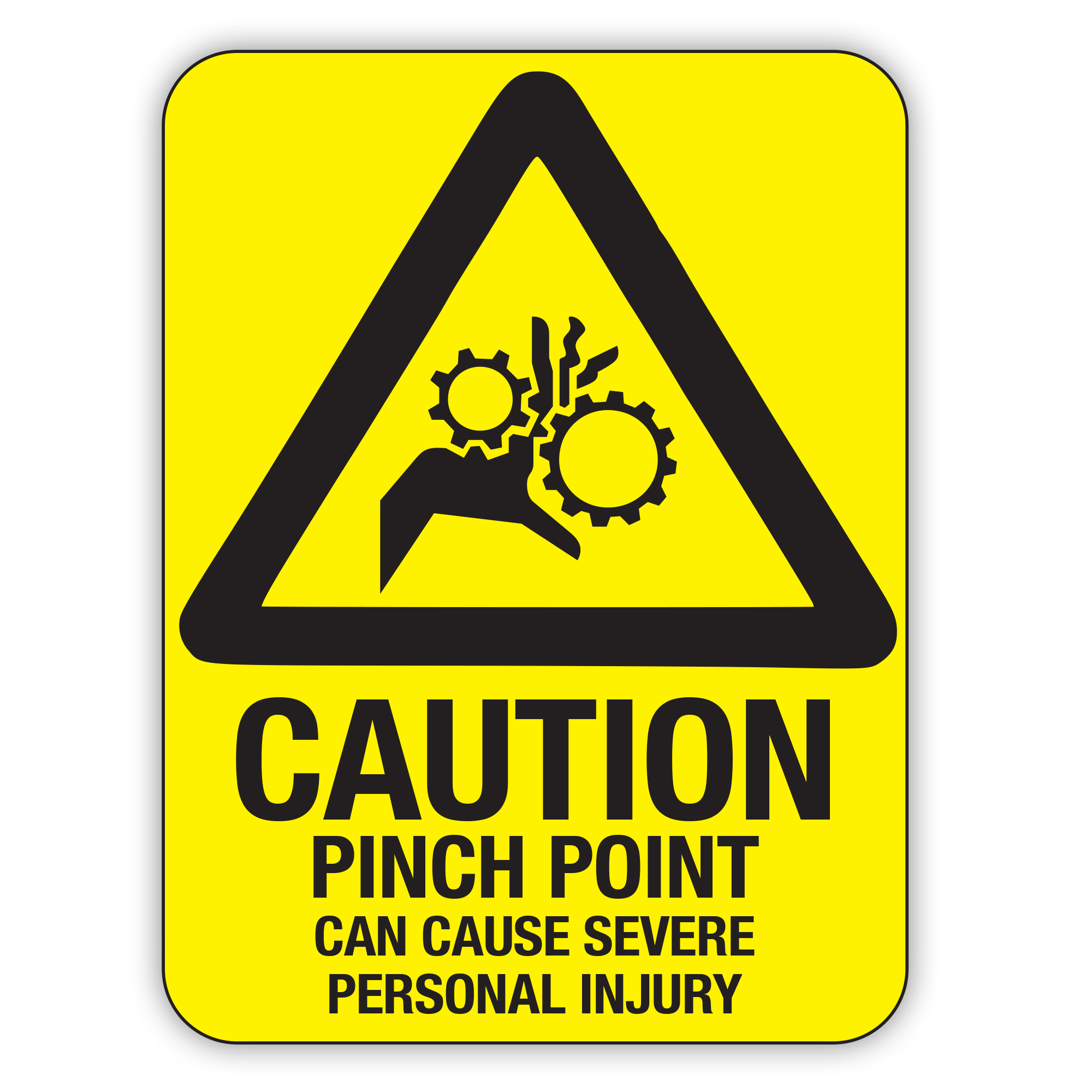 Caution Pinch Point Can Cause Personal Injury Signs | SSA