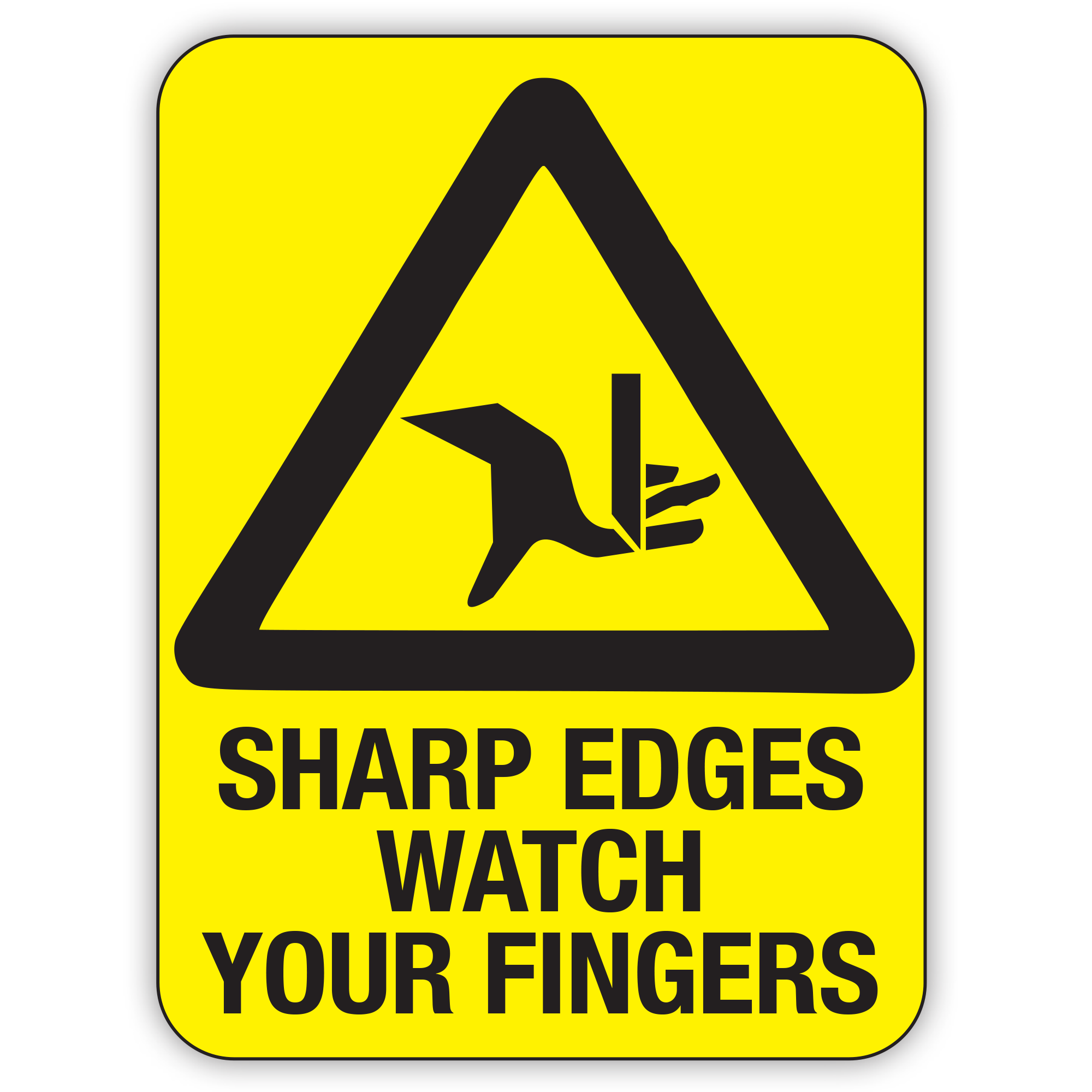 Sharp Edges: Watch Your Fingers Signs | Safety Signs Australia