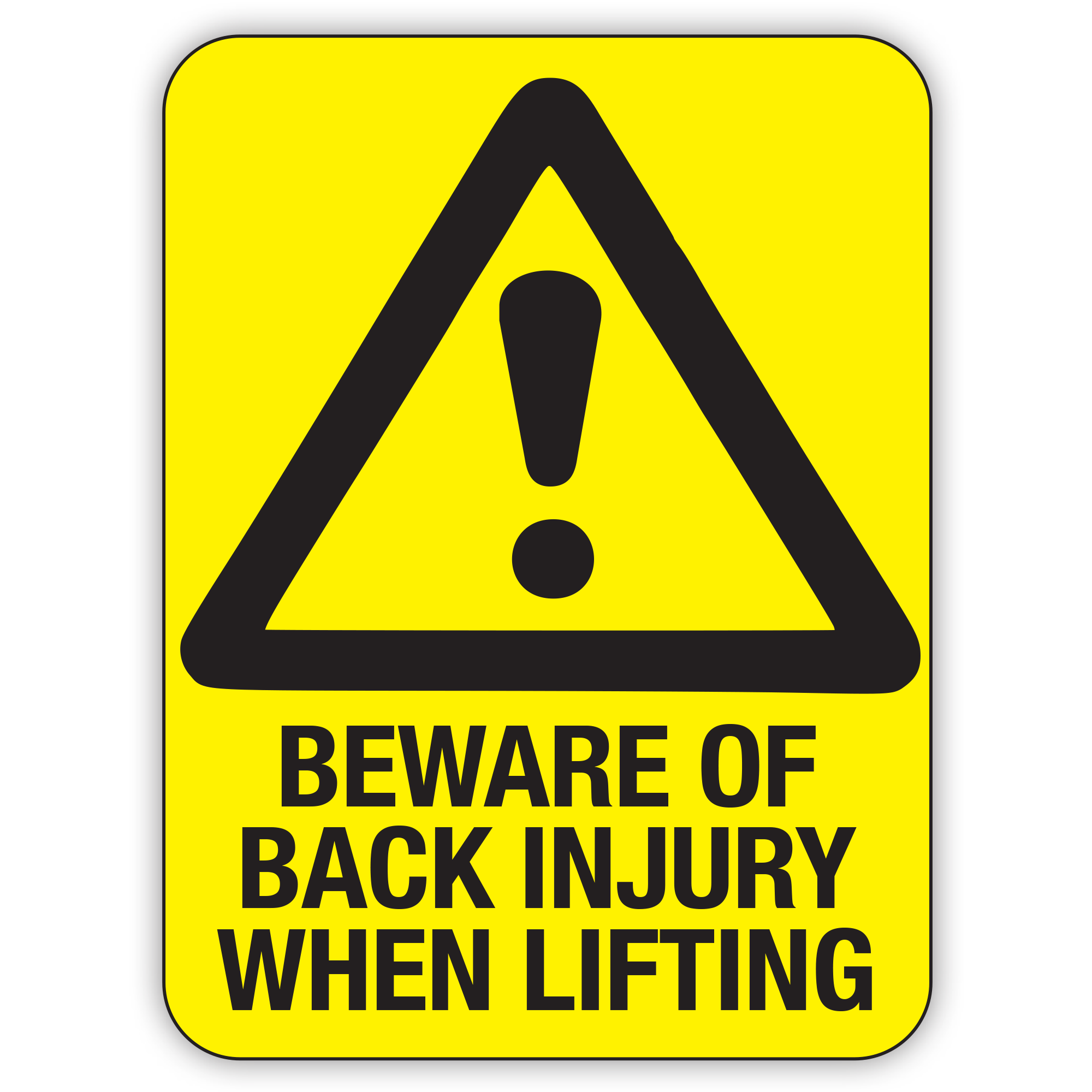 Beware Of Back Injury When Lifting Signs | Safety Signs Australia