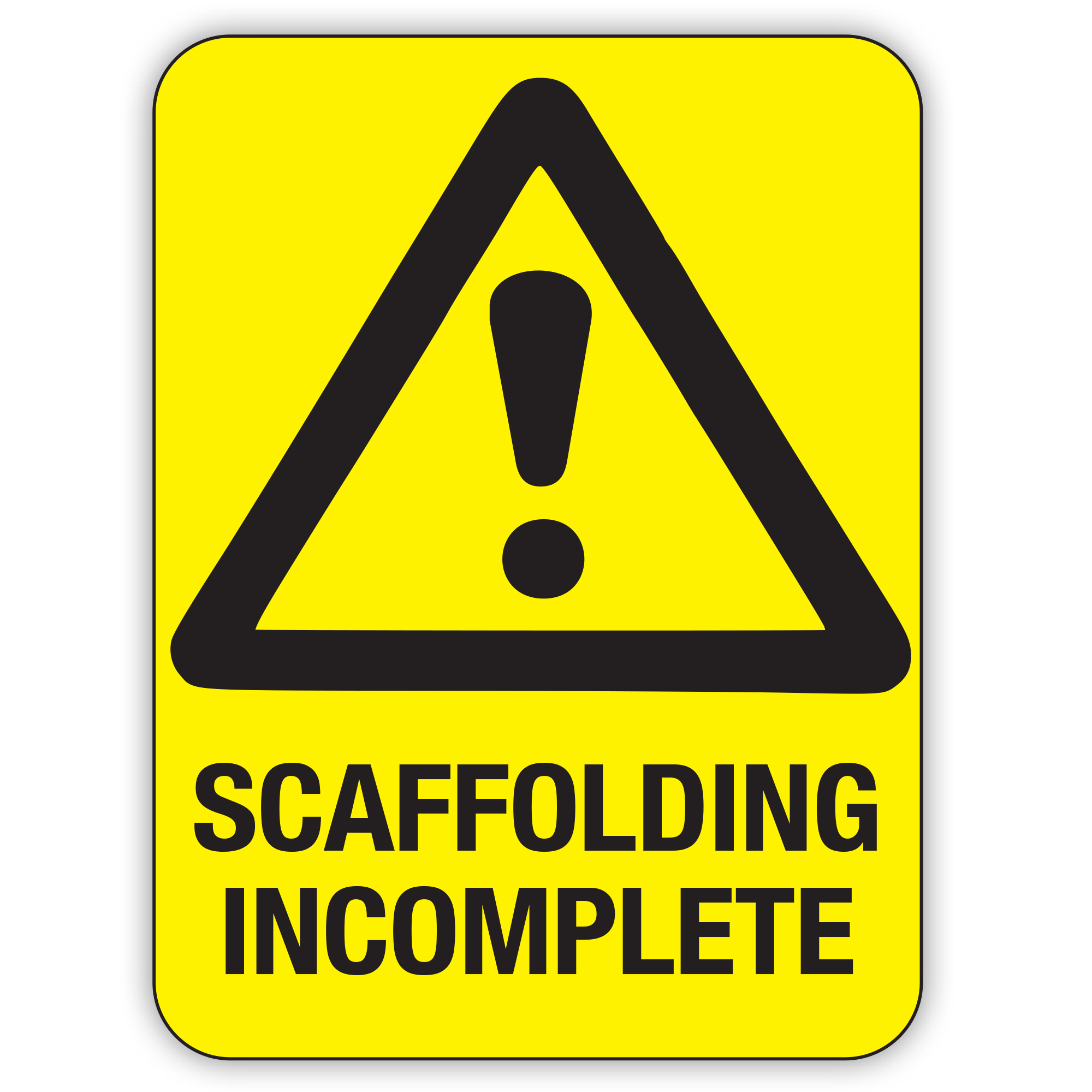 Buy SCAFFOLDING INCOMPLETE Online | Custom Safety Signs | Safety Signs ...