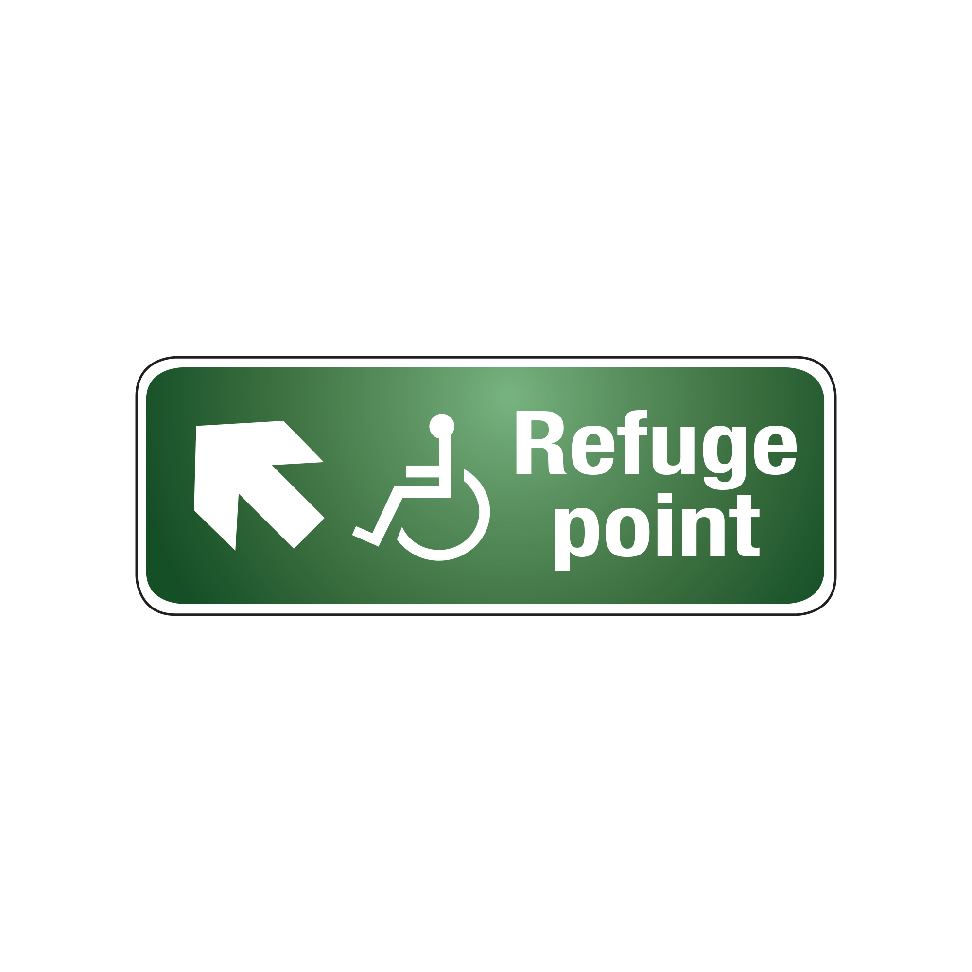 Refuge Point Signs | Middle Arrow Pointing Up | Safety Signs Australia